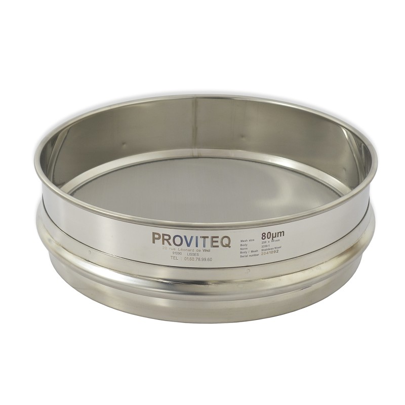 Tamis 63 ou 80 microns (avec toile de renfort)